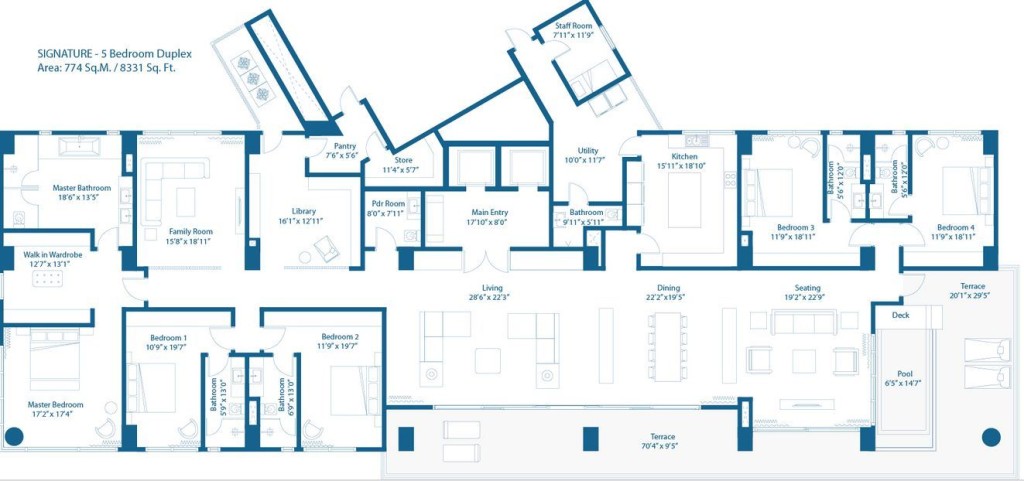 Signature 5 Bedroom B Embassy Lake Terraces Floor Plan - Embassy Springs